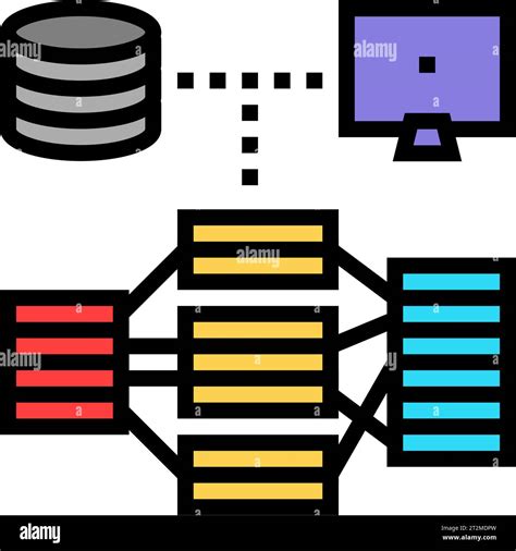 indexing data database color icon vector illustration stock vector