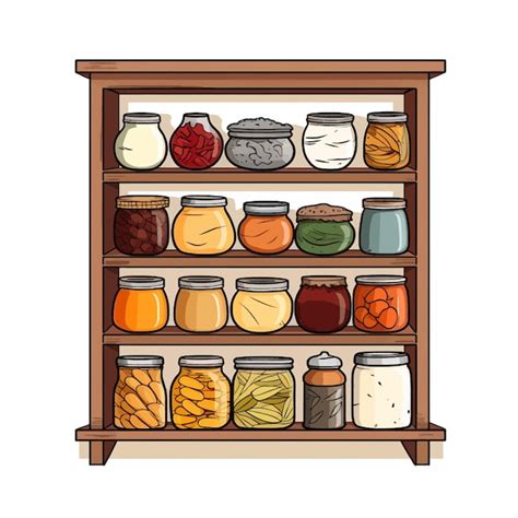 Premium Vector Hand Drawn Pantry Cartoon Vector Illustration Clipart
