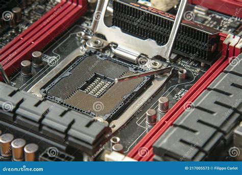 Cpu Socket Motherboard Stock Image Image Of Device