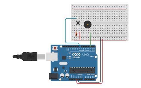 Circuit Design Piezo Buzzer Control A Buzzer Using A Pushbutton Tinkercad