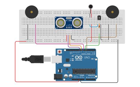 Circuit Design Smart Blind Stick Tinkercad