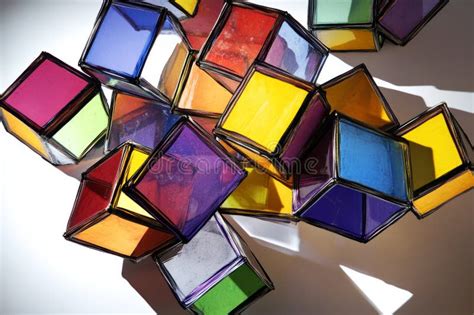 Illustration Of A Collection Of Interlocking Multicolored Cubes