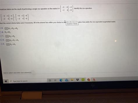 Solved 4 Matrices Below Are The Result Of Performing A