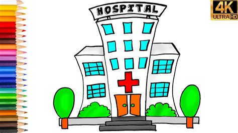 APRENDER A DIBUJAR HOSPITAL FACIL COMO DIBUJAR UN HOSPITAL KAWAII DIBUJO PASO A PASO