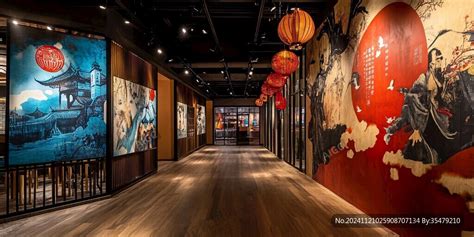 Ai创作图川剧文化展示设计 影视文化长廊 川剧戏院过道 戏曲展厅 戏剧经典展厅 戏剧文化展厅设计 非物质文化跑道展示馆 非遗厅 京剧展厅 水浒文化展厅 画展通道 武馆走廊文化 戏曲故乡展厅