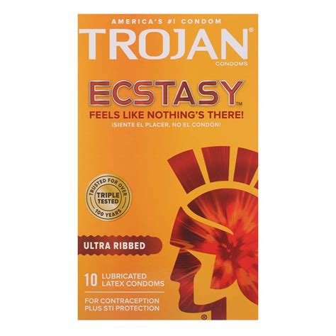 Trojan Ecstasy Ultra Ribbed Lubricated Condoms Shop Condoms And Contraception At H E B