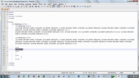 Html Ol Ul And Li Tags Youtube