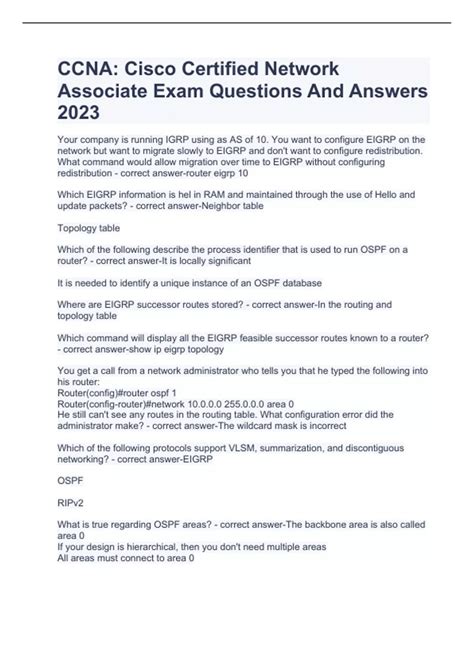 ccna cisco certified network associate exam questions and answers 2023 ccna cisco certified