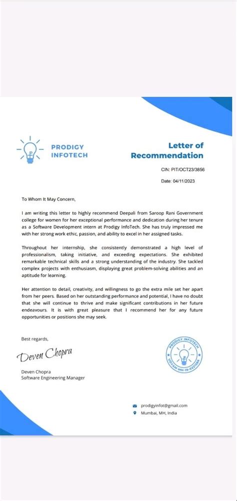 Deepali Pundir On Linkedin Prodigyinfotech Softwaredevelopment Internshipcompletion