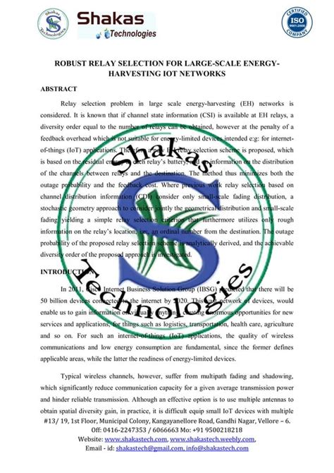 Robust Relay Selection For Large Scale Energy Harvesting Io T Networks Pdf