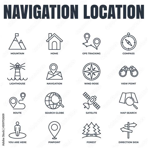 Set Of Navigation Location Icon Logo Vector Illustration Location Pack Symbol Template Home