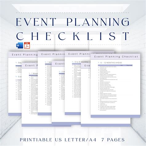 Editable Event Planning Checklist Template Printable 6 Months Event Planner Party Planning Pdf