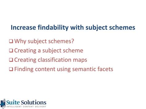 Increasing Findability With Subject Schemes Advanced Dita Webinar Ppt