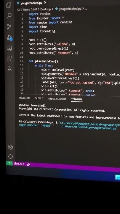 You Got Hacked 😂 Simple Program Using Python Shorts Python