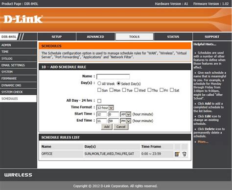 How To Setup A Schedule For MAC Filtering Rules On Your DIR 845L Router