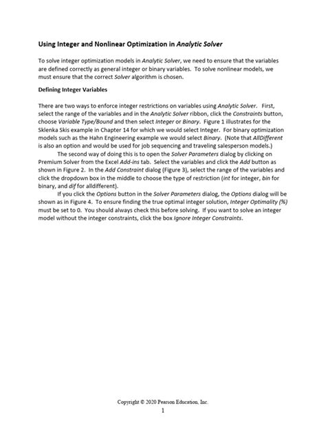 09 Using Integer And Nonlinear Optimization In Analytic Solver Pdf