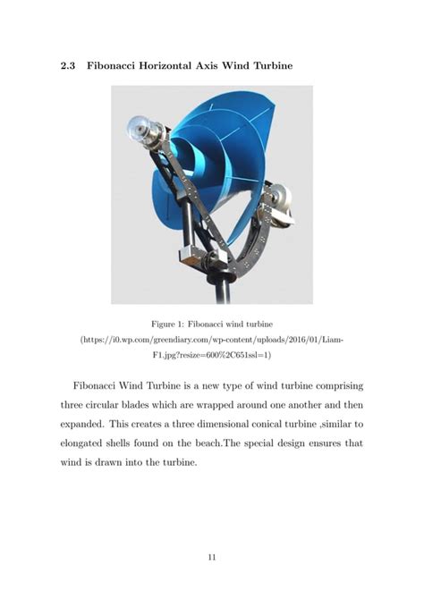 Fibonacci Horizontal Axis Wind Turbine Project Report Pdf