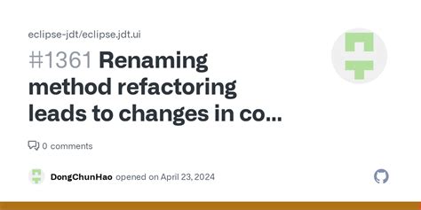 Renaming Method Refactoring Leads To Changes In Code Behavior Issue Eclipse Jdt