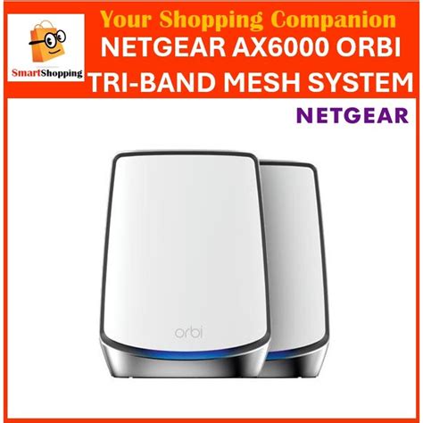 Netgear Orbi Whole Home Tri Band Mesh Wifi 6 System Rbk852 Ax6000 2 Pack Rbk852 100eus