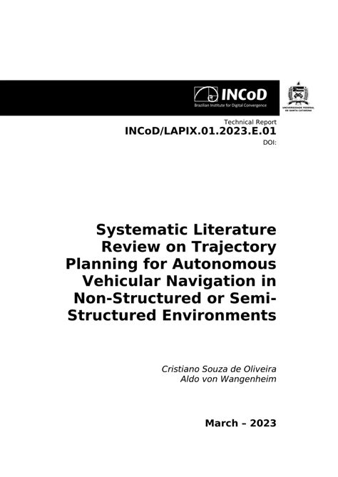 Pdf Systematic Literature Review On Trajectory Planning For Autonomous Vehicular Navigation In