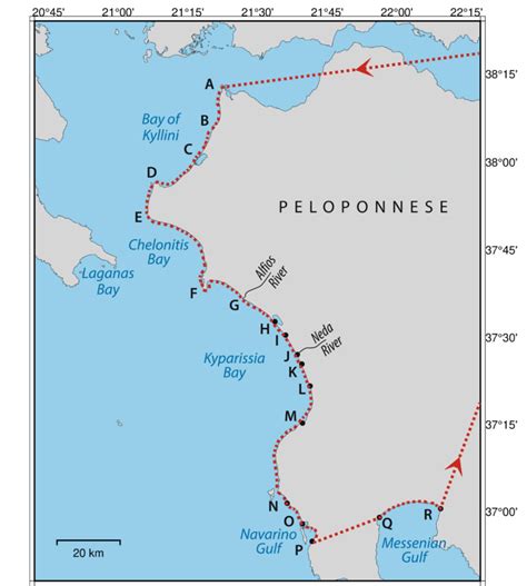 Flight Path For Surveying The Western Peloponnesus And Messenian Gulf Download Scientific