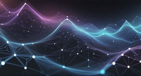 Digital Connectivity Digits Abstract Background With Connected Lines And Dots Wave Flow Digital