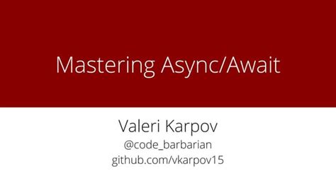 Mastering Asyncawait In Javascript Pdf