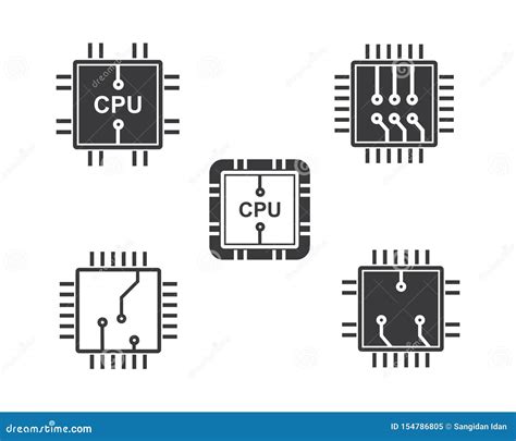 Circuit Board Line Cpu Chip Icon Logo Illustration Vector Stock Vector Illustration Of