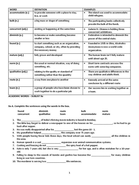 Academic Words Sublist 91 Download Free Pdf Learning