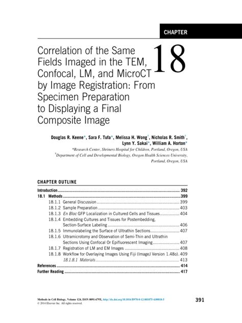 Chapter 18 Correlation Of The Same Fields Imaged In The Tem 2014