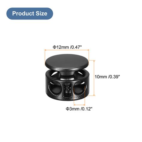 Uxcell 8pack Metal Cord Locks 3mm Double Hole Toggle Spring Stop Cord Locks End Fastener Slider