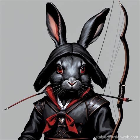 Black Rabbit Assassin With Bow Stable Diffusion Online