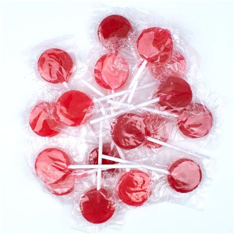 130 Pcs Red Lollipops Cherry Candy