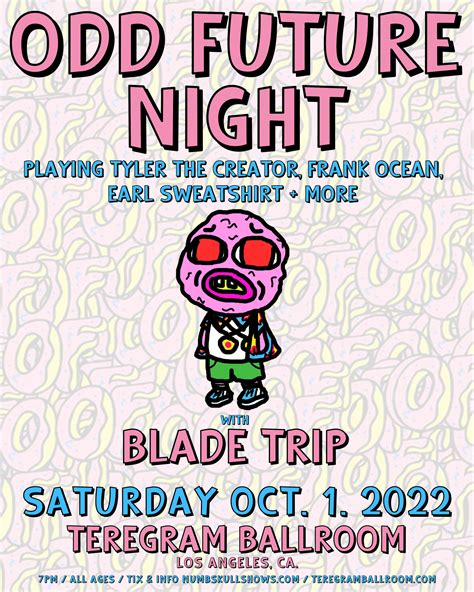 Odd Future 10 22 Teragram Flyer Numbskull Shows