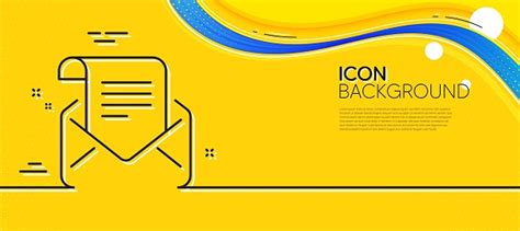 메일 뉴스 레터 라인 아이콘입니다 메시지 대응 기호를 읽습니다 최소 라인 노란색 배너 벡터 0명에 대한 스톡 벡터 아트 및 기타 이미지 Istock