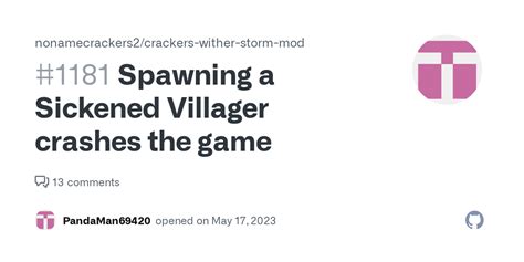 Spawning A Sickened Villager Crashes The Game · Issue 1181 · Nonamecrackers2crackers Wither