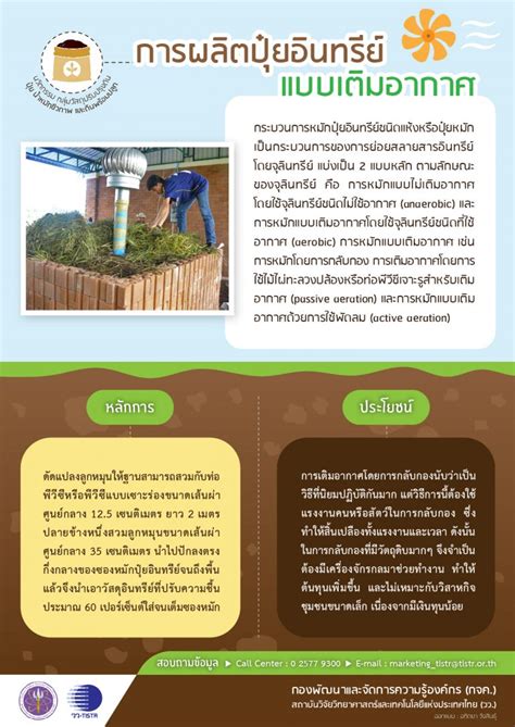 นวัตกรรม สำหรับกลุ่มวัสดุปรับปรุงดิน ปุ๋ย น้ำหมักชีวภาพ และดินพร้อมปลูก การผลิตปุ๋ยอินทรีย์แบบ