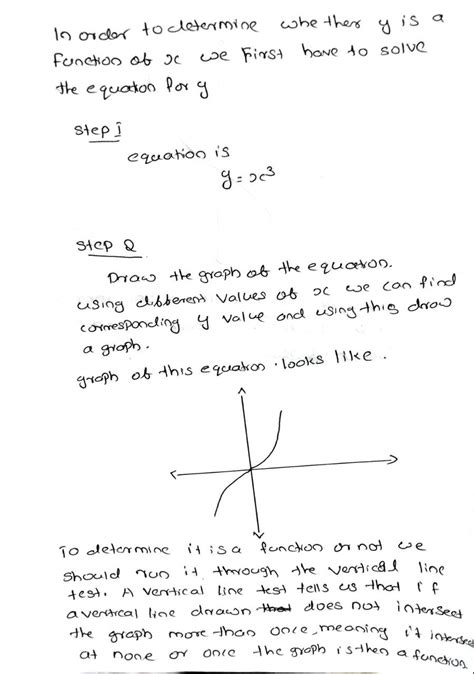 Solved Y X 3 Determine Whether The Equation Defines Y As A Function Of X Course Hero