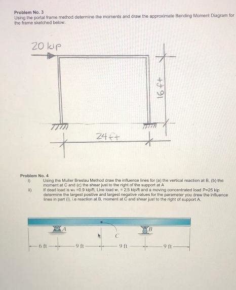 Solved Problem No3 Using The Portal Frame Method Determine