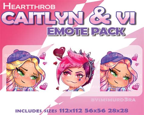 Heartthrob Caitlyn And Vi League Of Legends Emote Twitch Emote Set