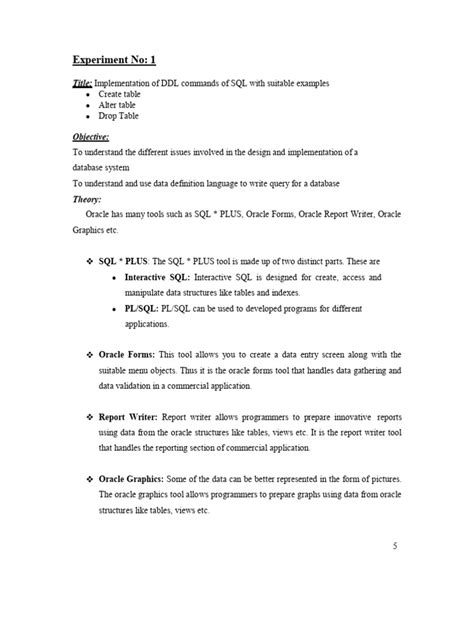 1 Ddl Commands Pdf Sql Relational Database