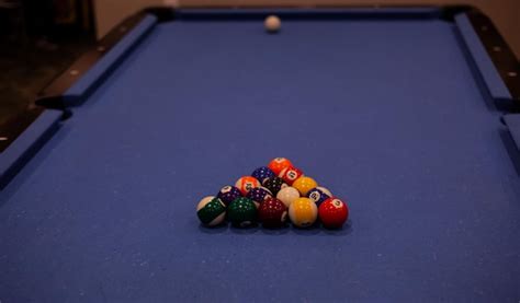 Premium Photo Balls On Pool Table