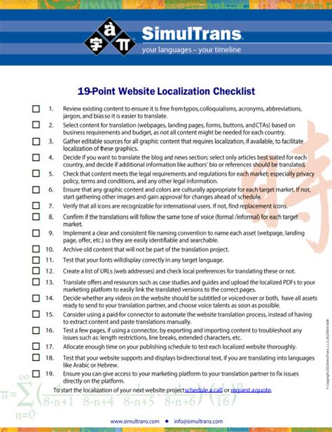 Website Localization Checklist
