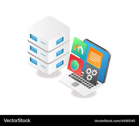 Computer Analysis Server Hosting Royalty Free Vector Image