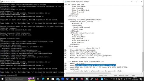 Instalasi Dan Konfigurasi Database Server Mariadb Phpmyadmin Di Debian 10 Youtube