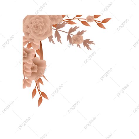 Flower Corner Vector Art Png Ic22821 Corner Brown Flower In Vector