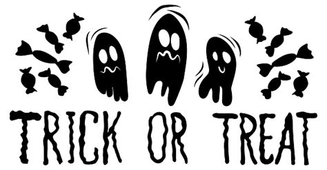 하얀 배경에 글자 유령 사탕을 속이거나 치료한다 배너에 대한 축제 비문 할로윈 포스터 인사말 카드 파티 초대장 벡터 그림입니다 10월에 대한 스톡 벡터 아트 및 기타 이미지