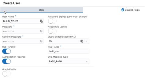 Creating Users Granting Storage Quota In Database Actions