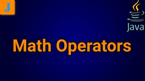 Java Math Operators Youtube