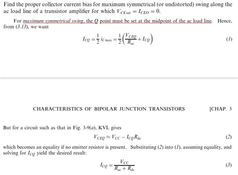 Transistors Maximum Symmetrical Swing Requires Q Point To Be At The